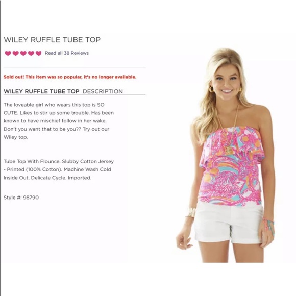Lilly Pulitzer | Tops | Lilly Pulitzer Wiley Tube Top Shorely Blue ...